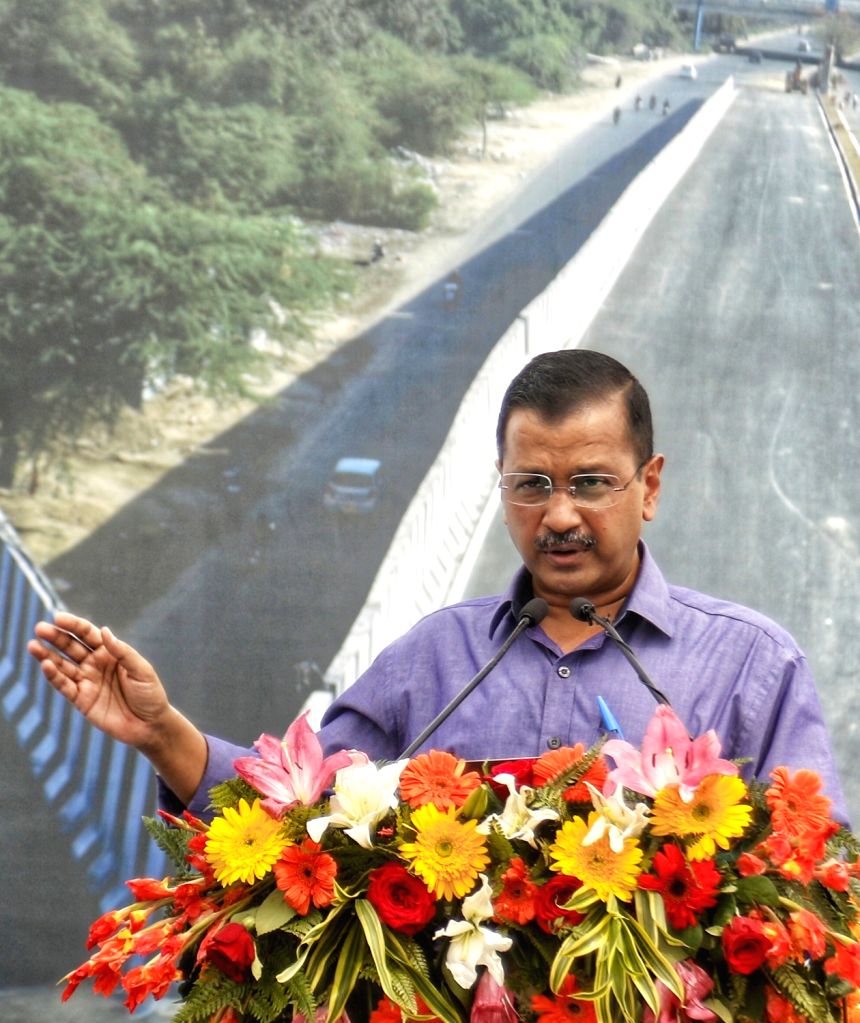 New Delhi : Delhi CM Arvind Kejriwal addressing during the inauguration ...