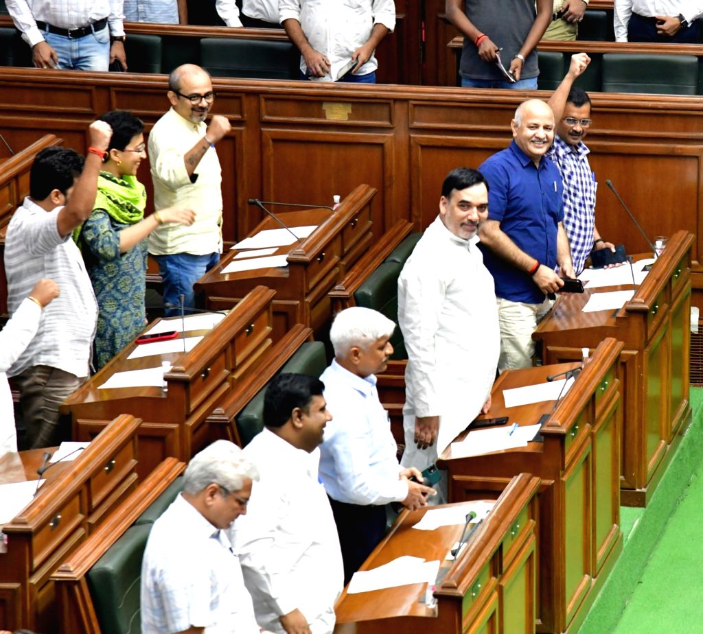 Delhi Chief Minister Arvind Kejriwal during vote of confidence