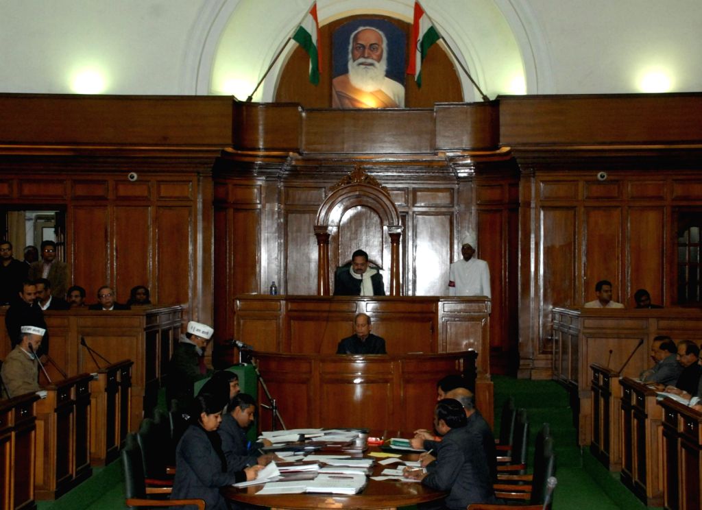New Delhi : Legislators during the first day Delhi Legislative Assembly ...