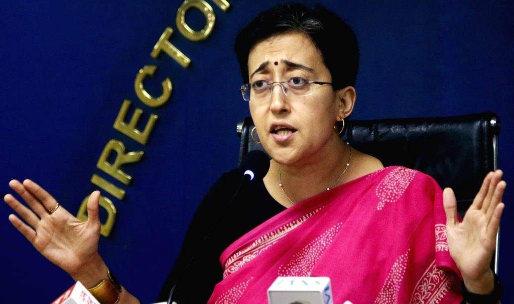 Delhi Chief Minister Atishi addresses a press conference at the Delhi ...