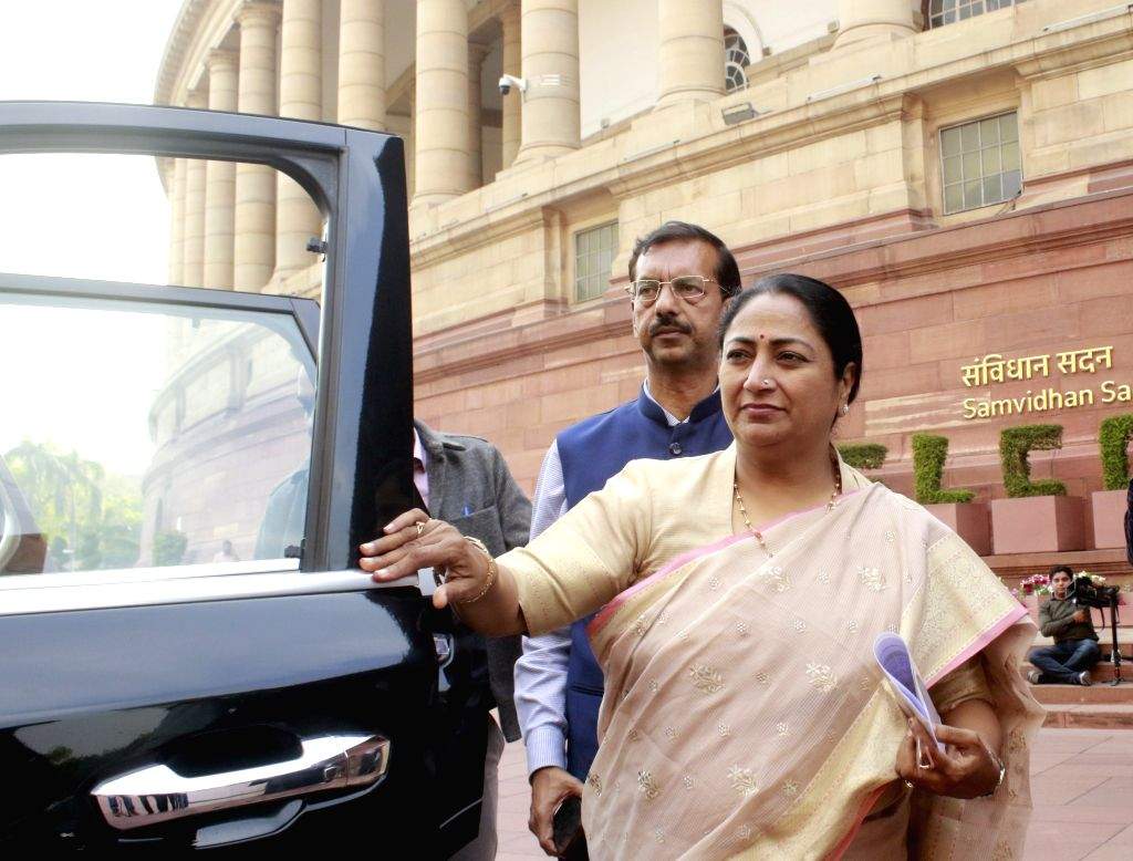 Delhi Chief Minister Rekha Gupta at the Parliament House