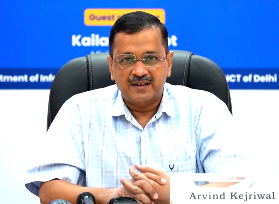 Delhi CM Arvind Kejriwal addresses during the launch of 180 new ...