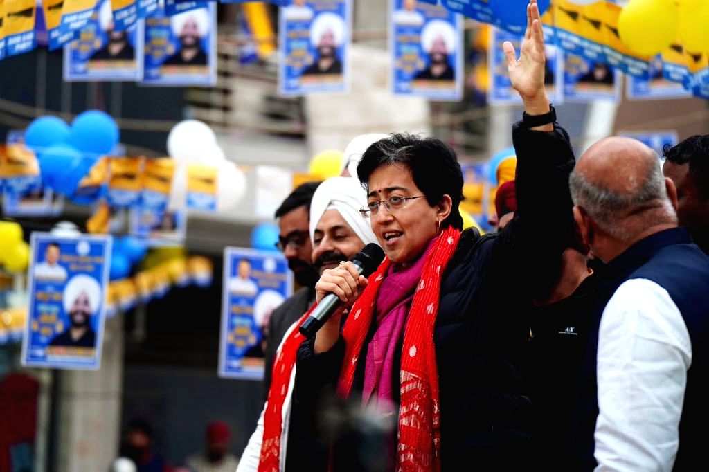 Delhi CM Atishi holds 'padyatra' in Tilak Nagar