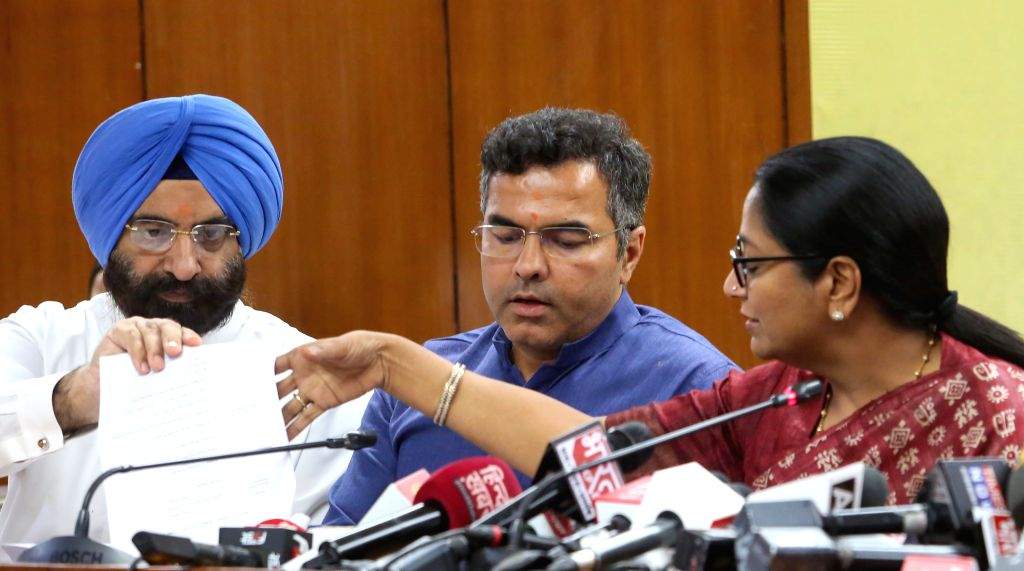 Delhi CM Rekha Gupta during Press Conference After Presenting Budget