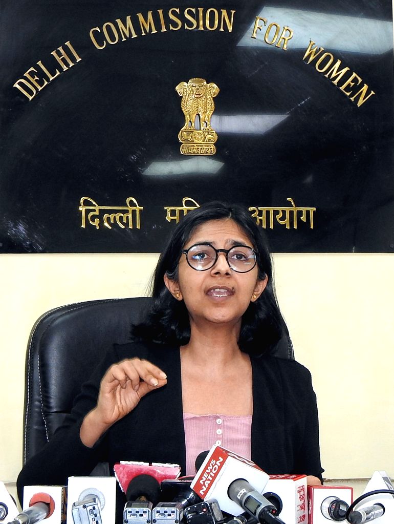 Delhi Commission for Women Chairperson Swati Maliwal during a press ...