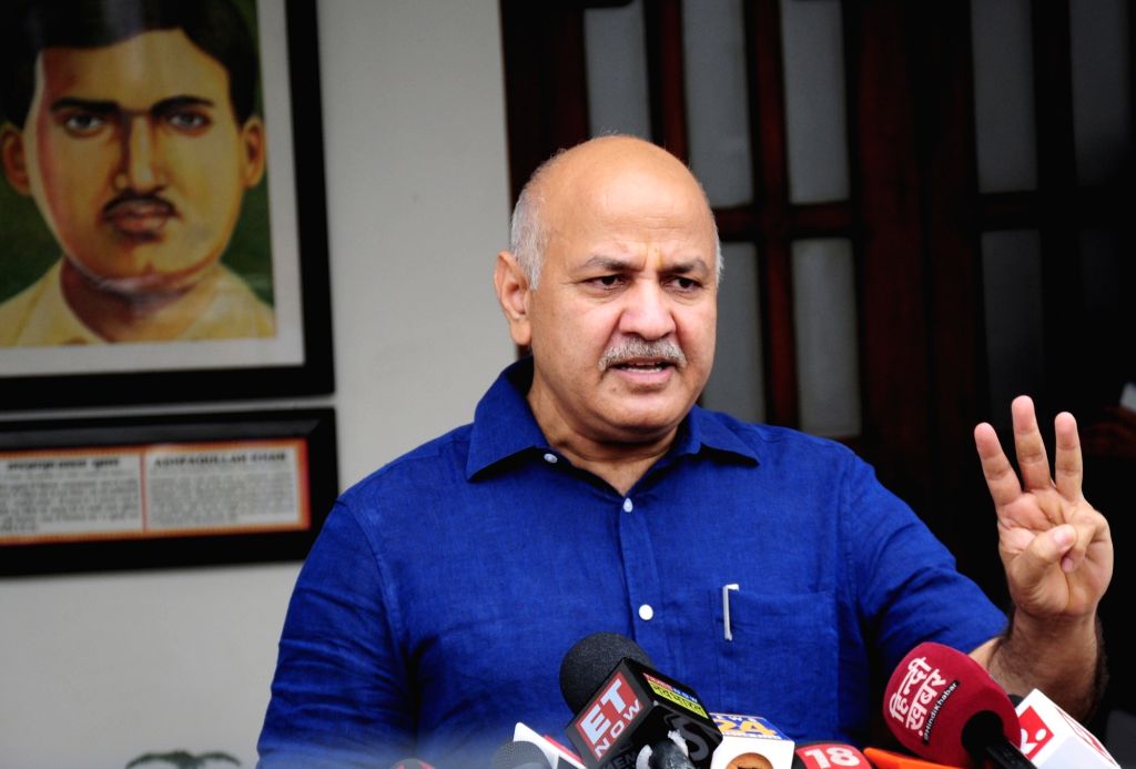 Delhi Deputy CM Manish Sisodia addresses a press conference