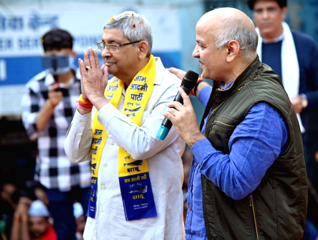New Delhi: Delhi Deputy CM and AAP leader Manish Sisodia addresses ...