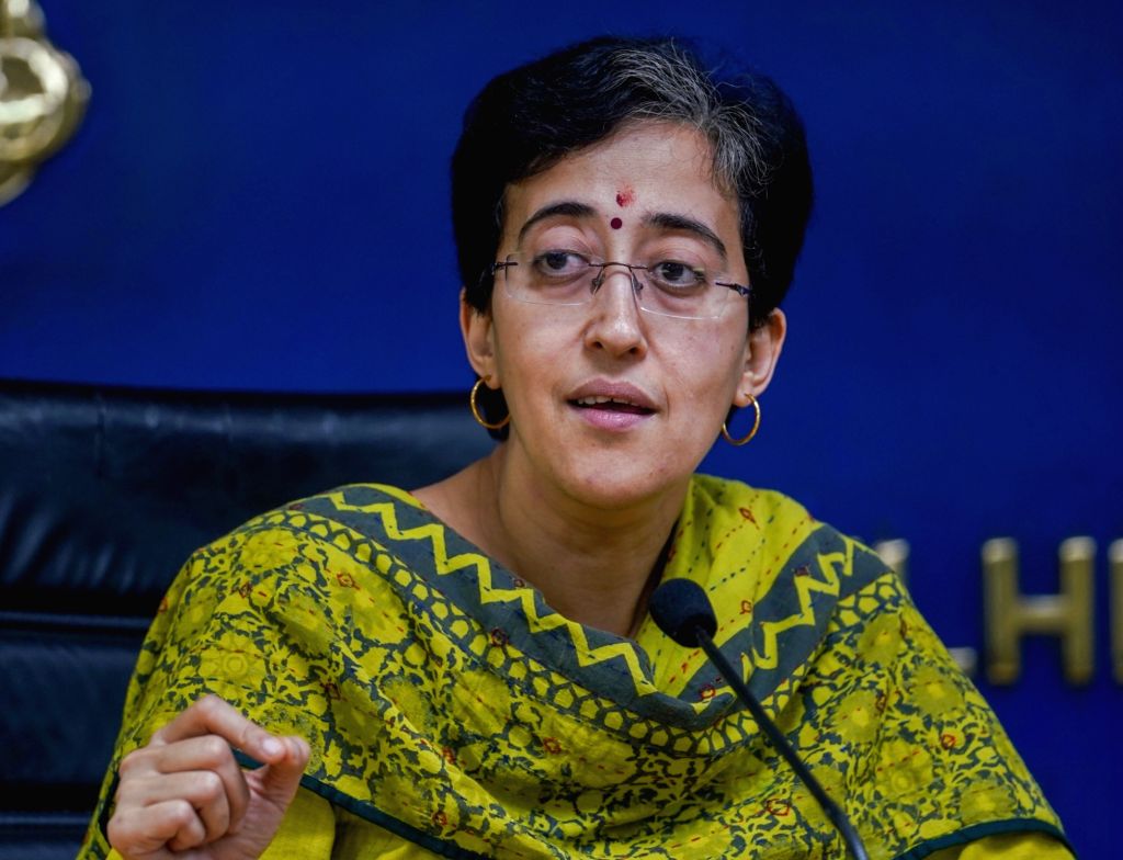 New Delhi : Delhi Minister Atishi Marlena addresses a press conference