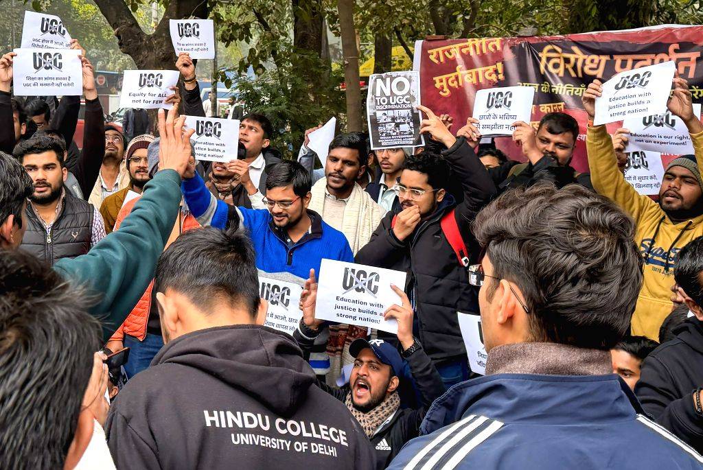 Delhi University Students Protest Against New UGC Guidelines