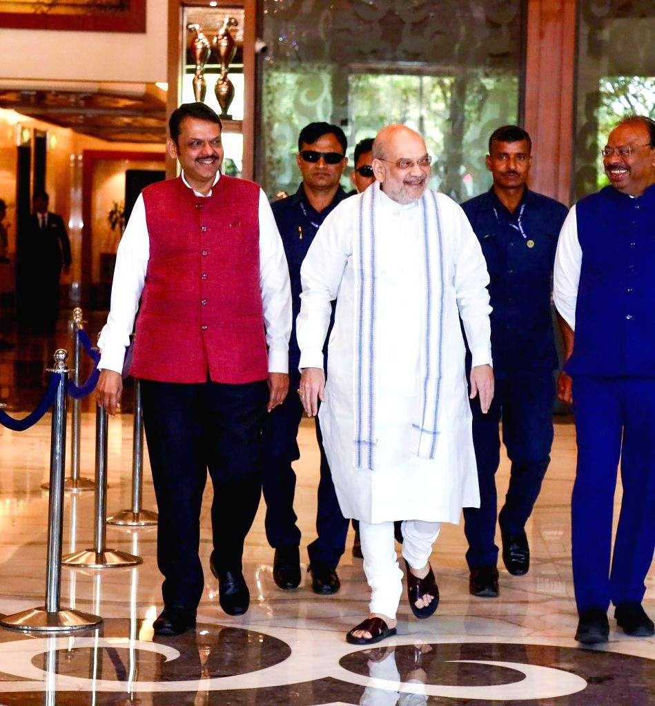 Devendra Fadnavis and Amit Shah at the National Cancer Institute