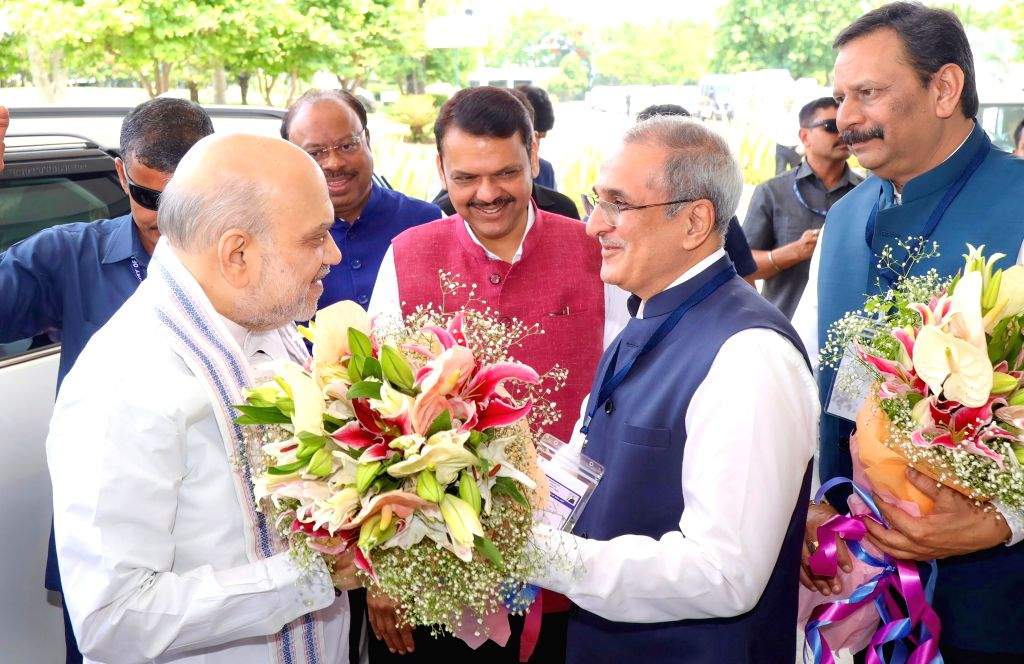 Devendra Fadnavis and Amit Shah at the National Cancer Institute