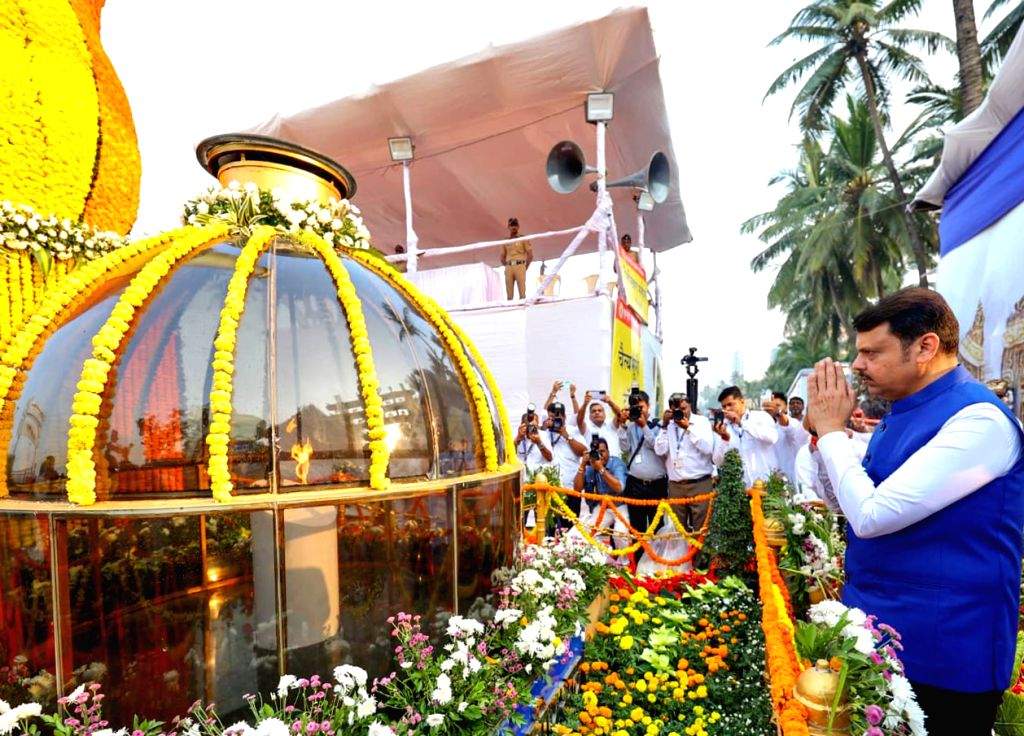 Devendra Fadnavis Pays Tribute to B. R. Ambedkar