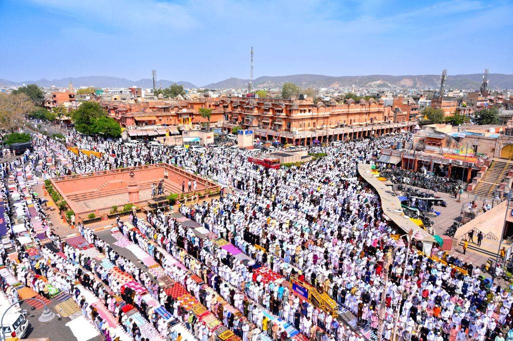 Devotees offer Namaz on last Friday of Ramzan