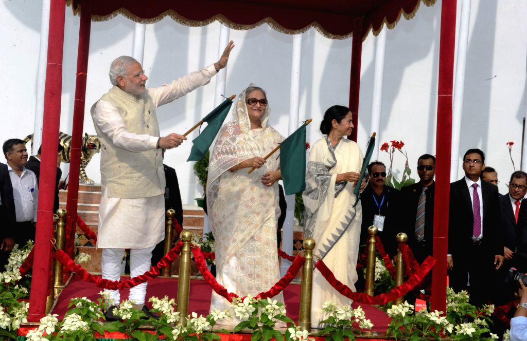PM Modi flags off the Dhaka-Shillong-Guwahati bus service