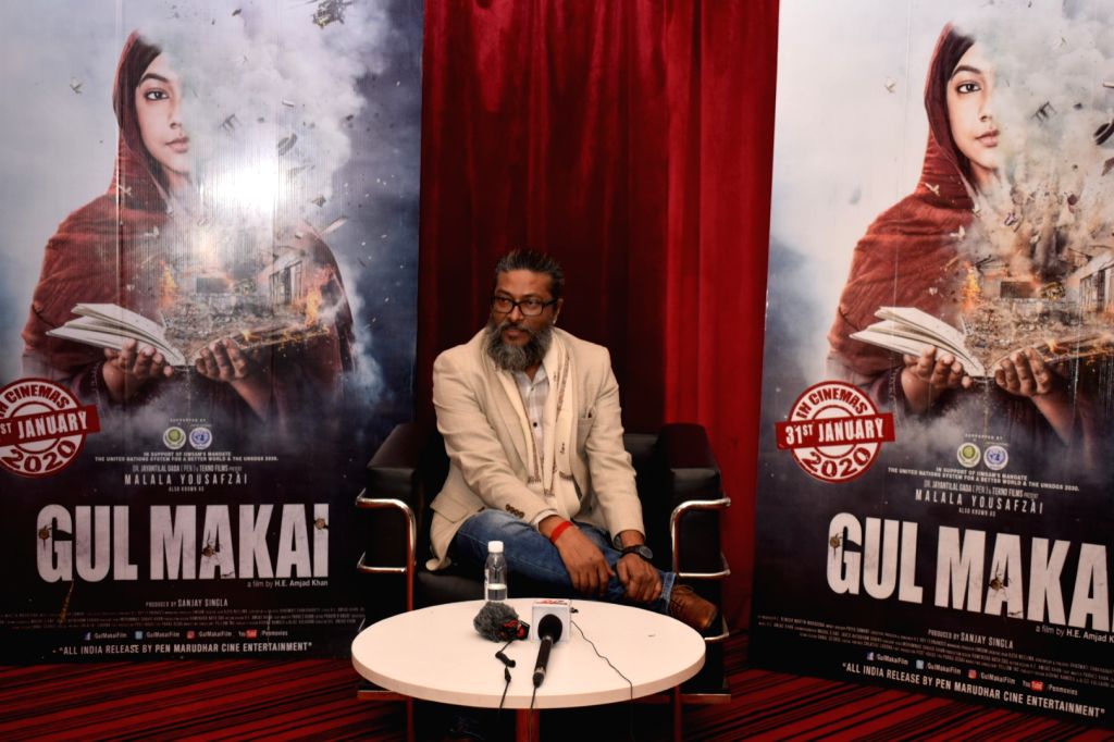 H.E. Amjad Khan during "Gul Makai" promotions
