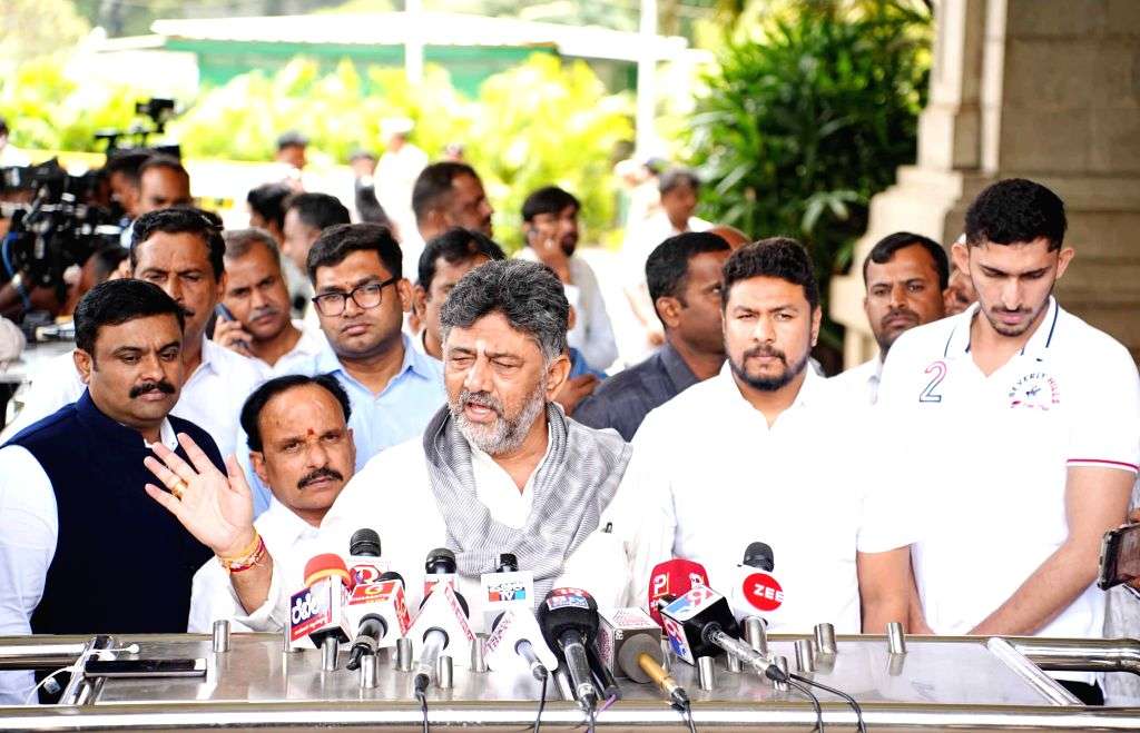 DK Shivakumar addresses media