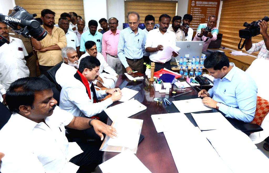 DMK MP Dayanidhi Maran files his nomination for the Central Chennai Lok ...