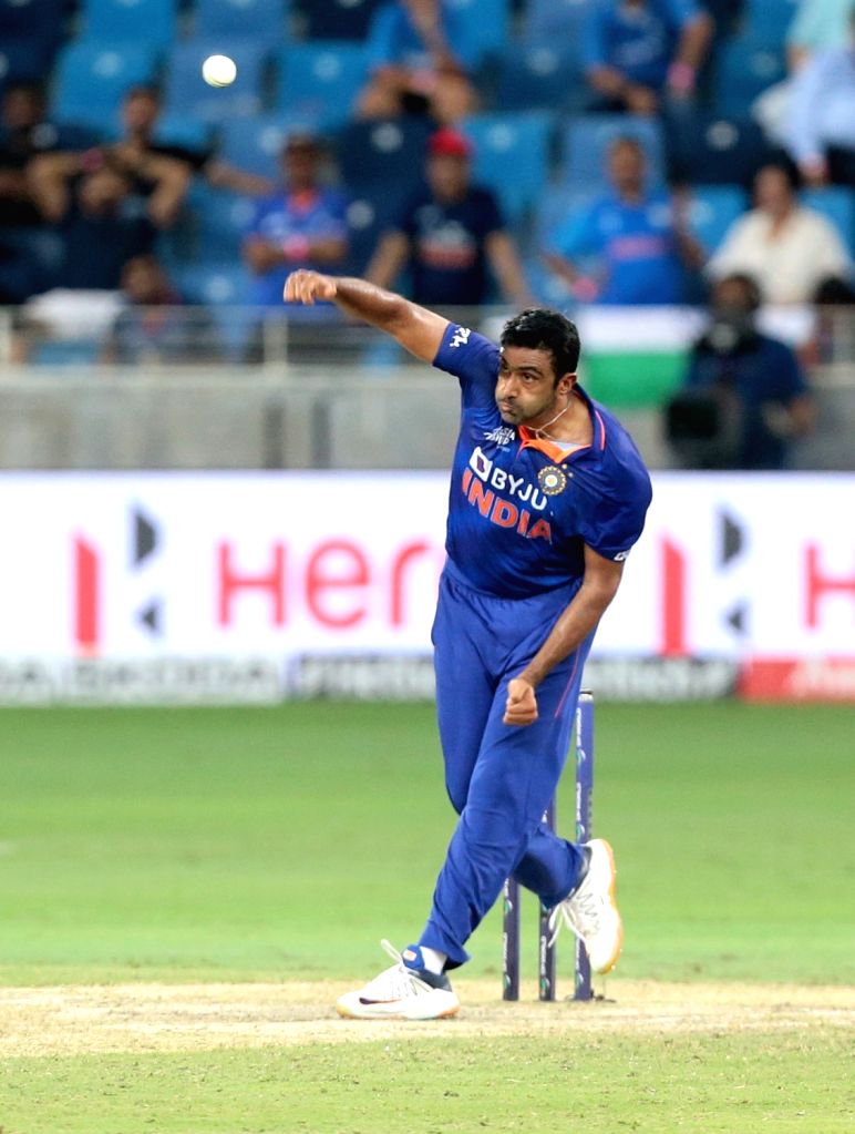 :Dubai: India's Ravichandran Ashwin in action