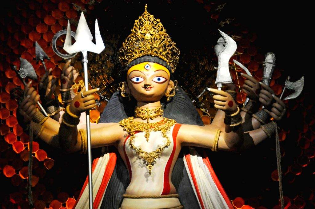 Durga Idol Emphasising Border Peace at Sikdar Bagan