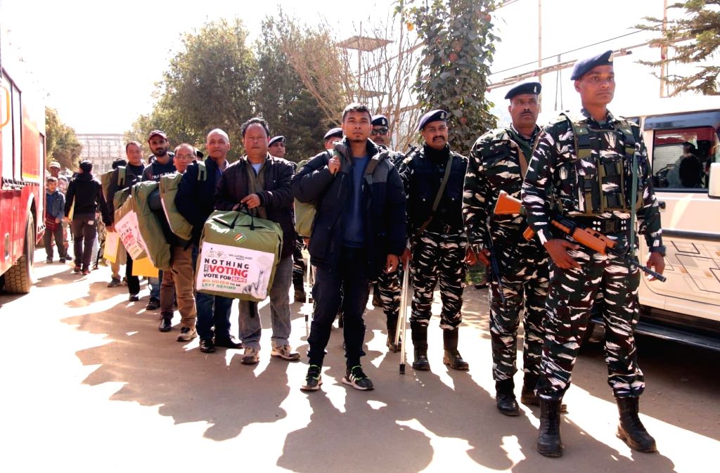 East Khasi Hills: Polling team accompanied by security personnel