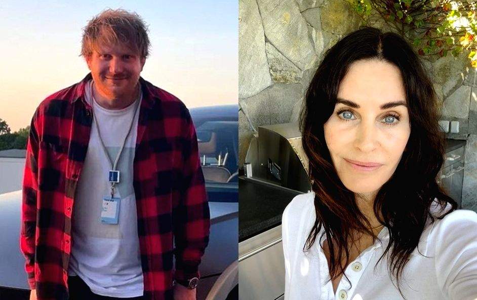 Ed Sheeran gives kitchen surprise to Courtney Cox with new song ...