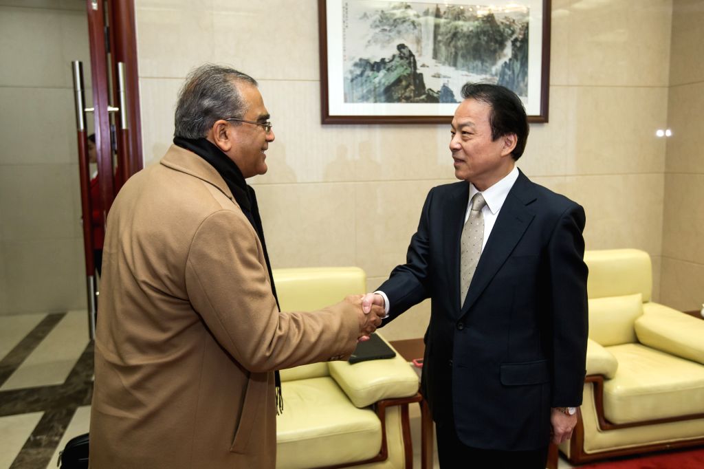 CHINA-BEIJING-XINHUA-HE PING-INDIA TODAY-AROON PURIE-MEETING