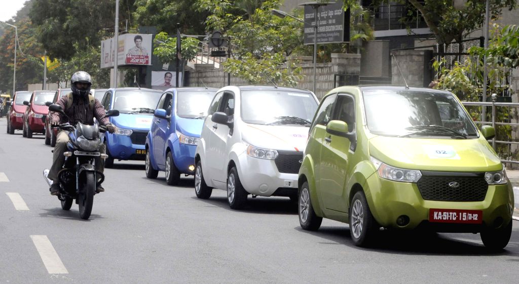 Electric Cars rally during awareness campaign