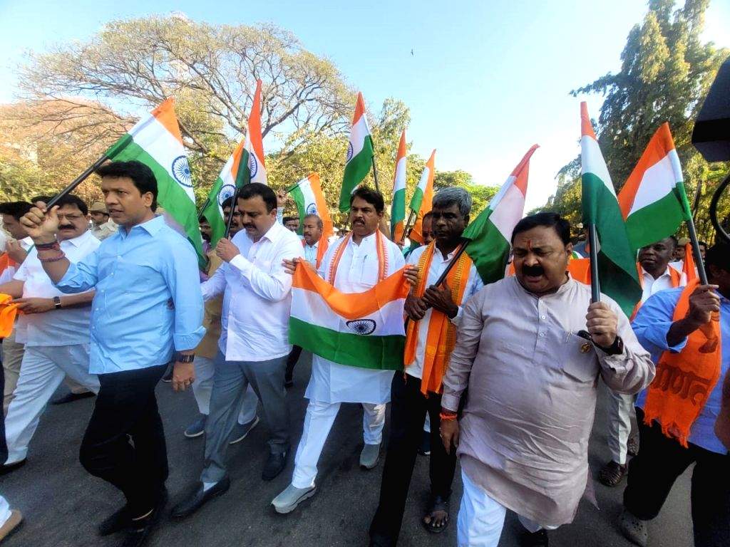 Leader of opposition in Karnataka Assembly R.Ashoka with BJP MLAs