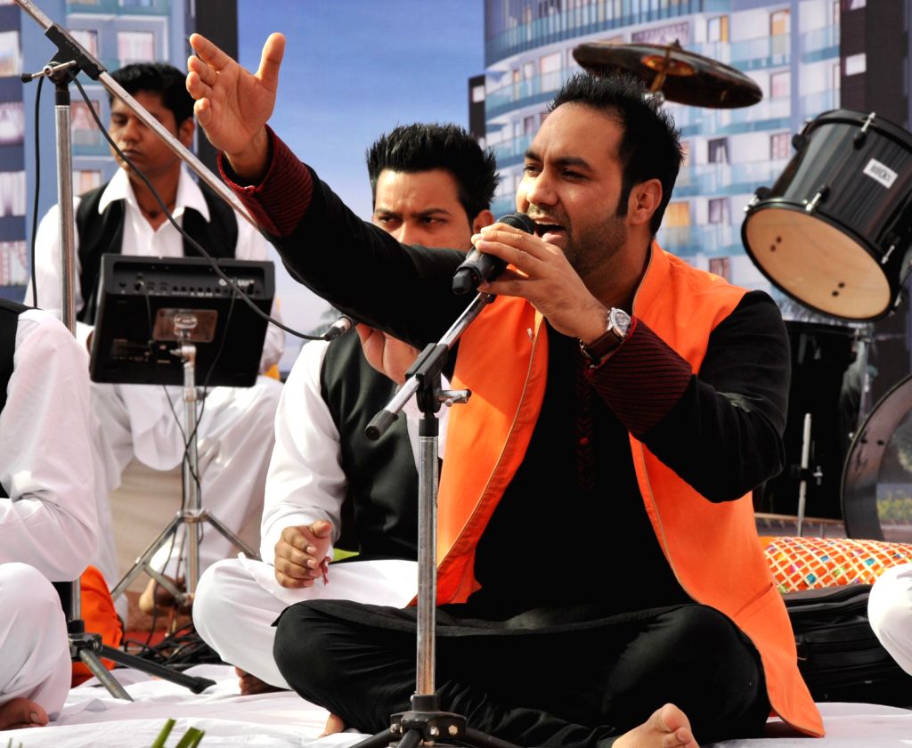 Sufi singer Lakhwinder Wadali performs during a cultural event