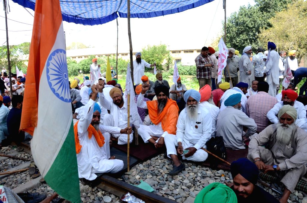 Farmers protest during a nation-wide strike call given by various ...