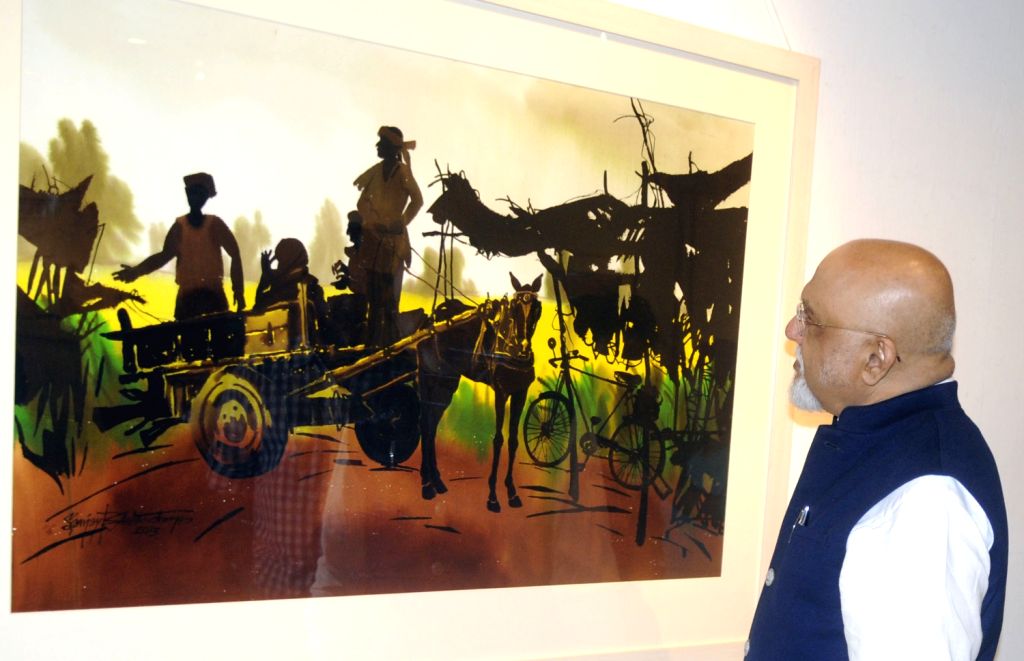 Pritish Nandy unveils Sanjay Bhattacharyya's latest art collection