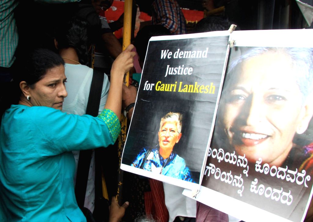 Demonstration to demand justice for Gauri Lankesh