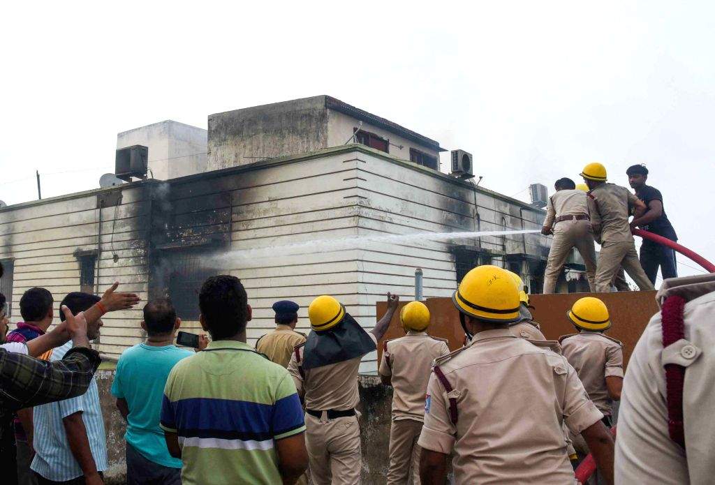 Fire breaks out at the residential building 'Super City Enclave