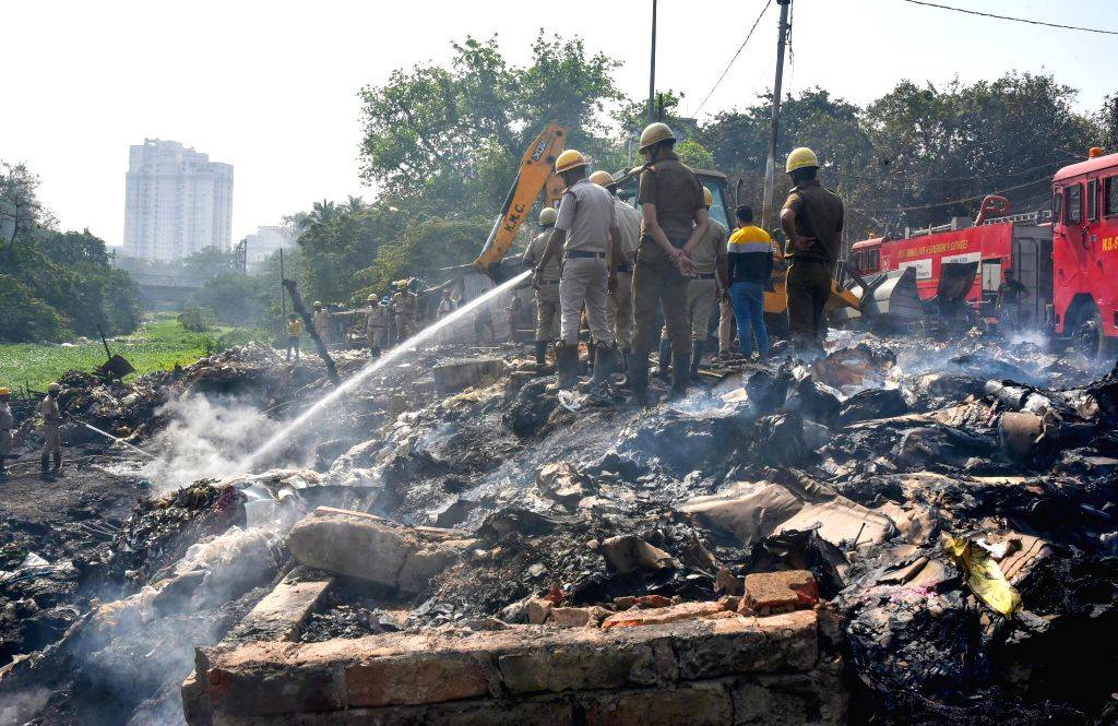 Fire Breaks Out in Narkeldanga Slum