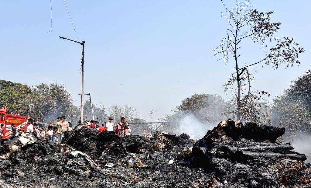 Fire Breaks Out in Narkeldanga Slum