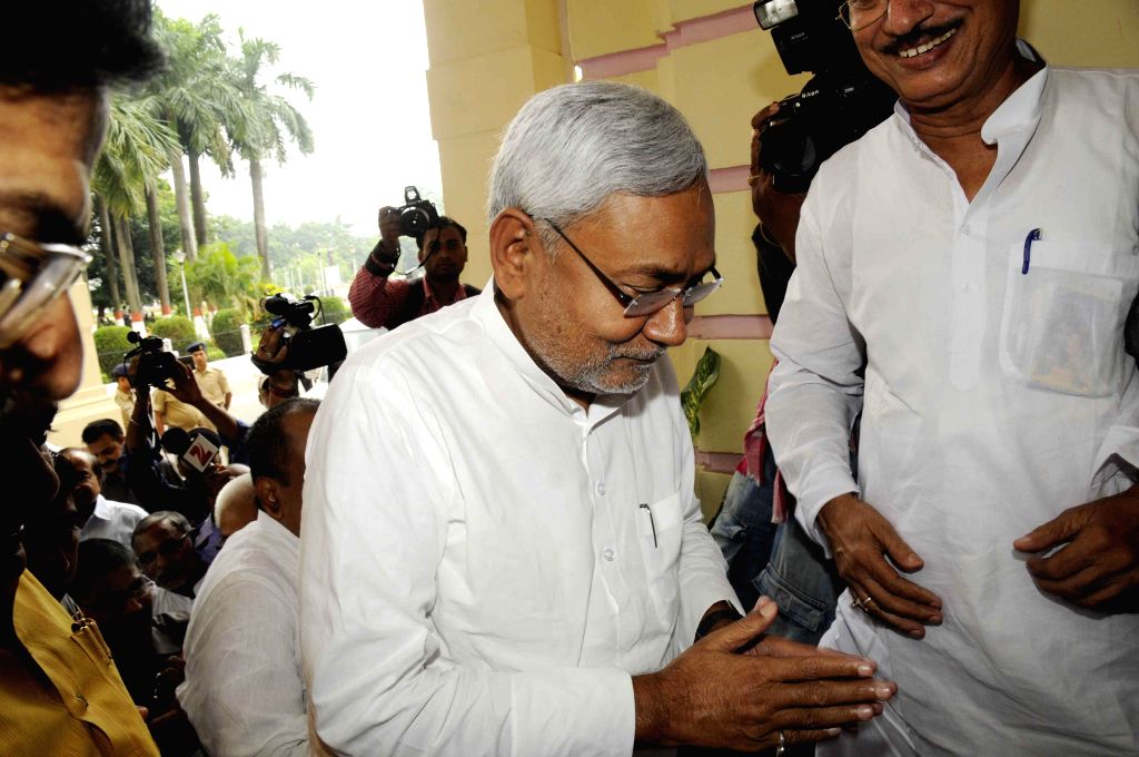 Nitish Kumar arrives at Bihar Legislative Council