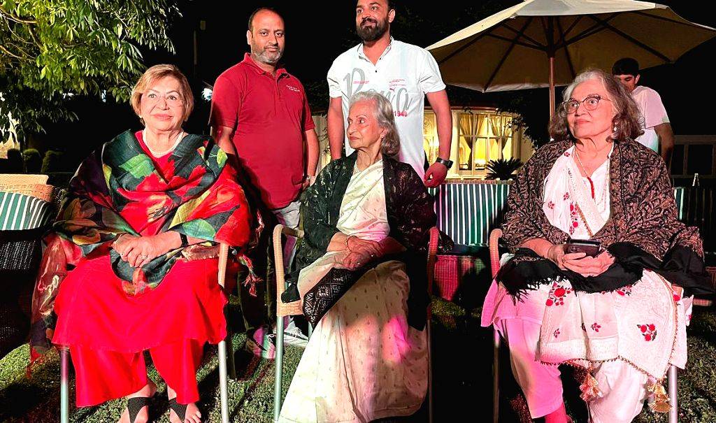 Former Bollywood Actresses Asha Parekh, Waheeda Rehman and Helen at hotel