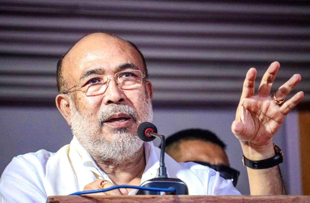 Former Chief Minister N. Biren Singh addresses the Diamond Jubilee ...