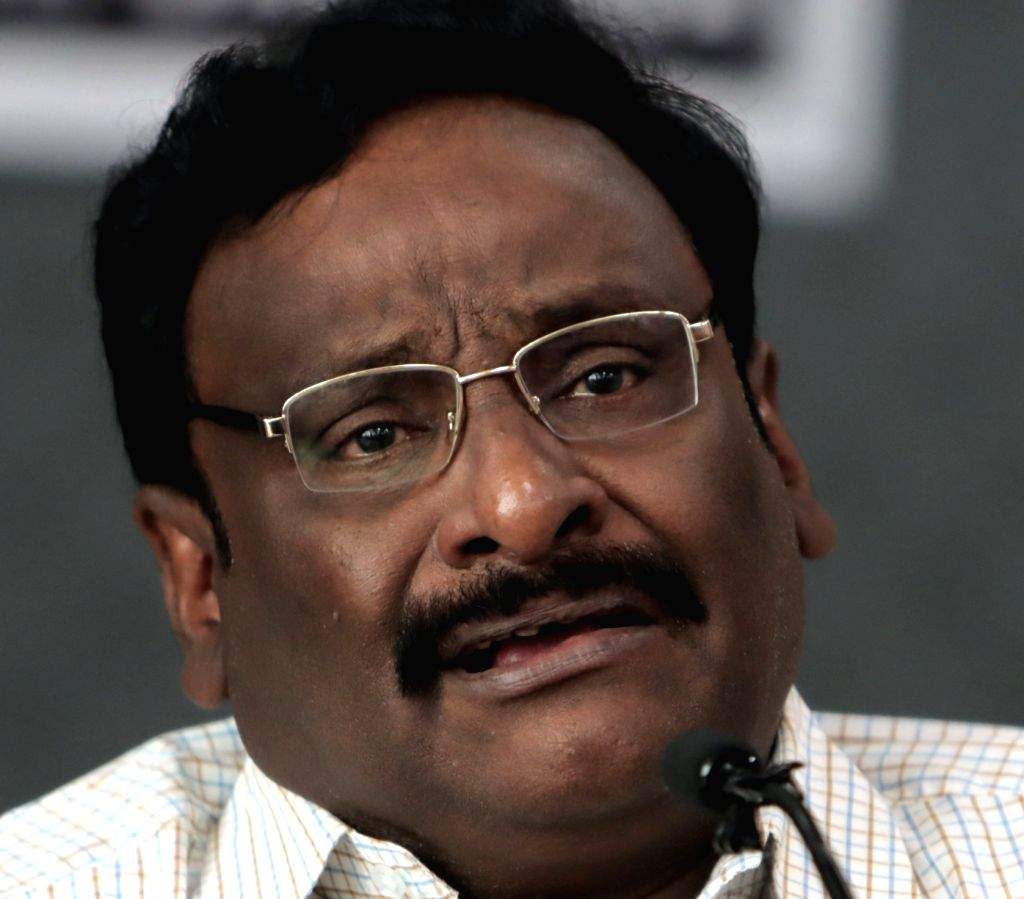 Former Delhi University professor G.N. Saibaba addresses a press ...