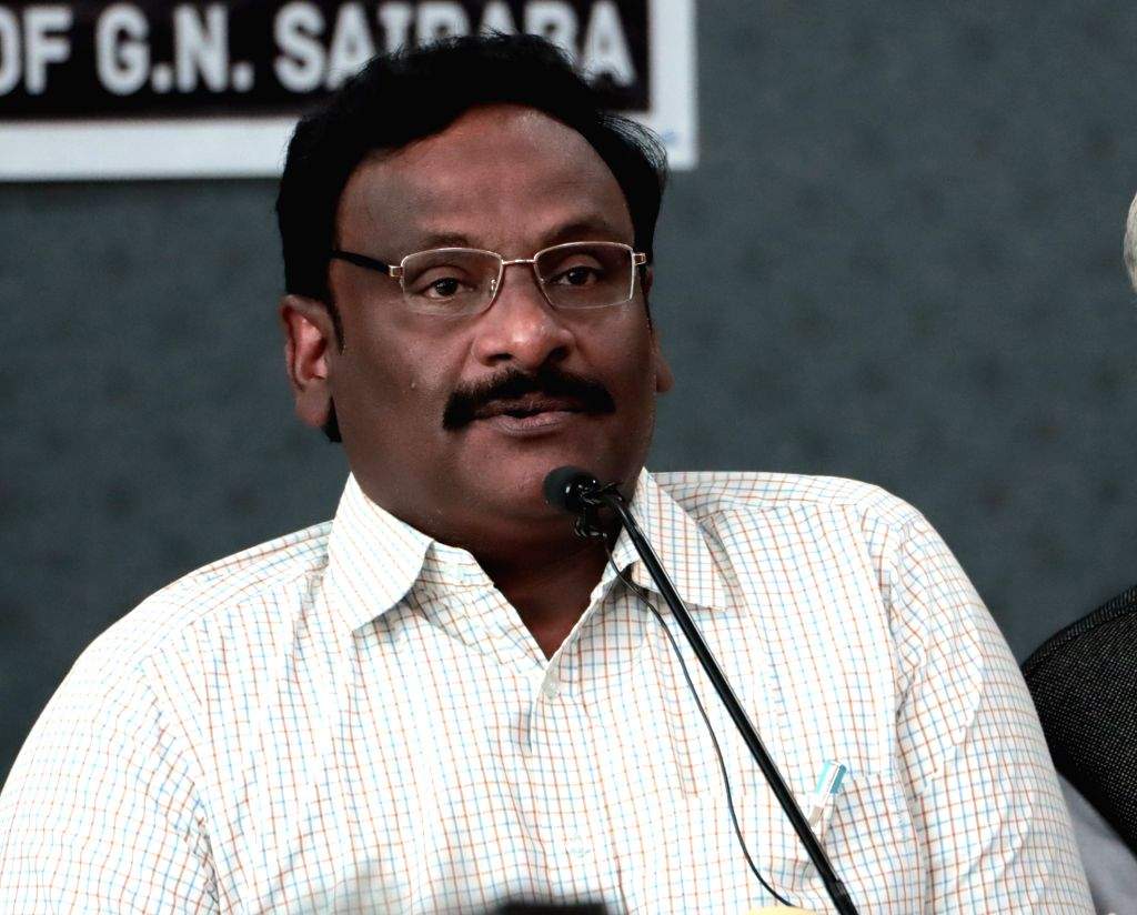 Former Delhi University professor G.N. Saibaba addresses a press ...