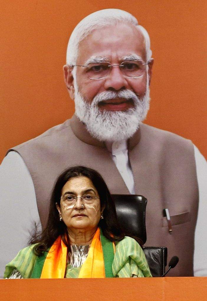 Former Haryana Congress leader Kiran Choudhry along with her daughter ...
