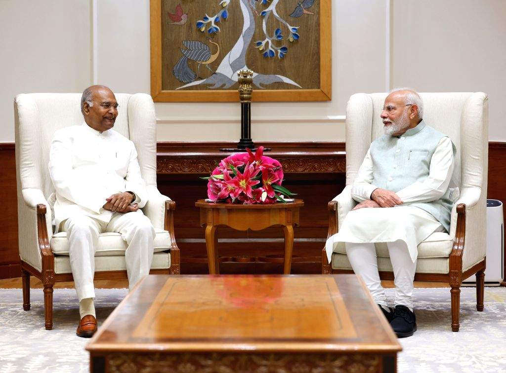 Former President Ram Nath Kovind meets Prime Minister Narendra Modi