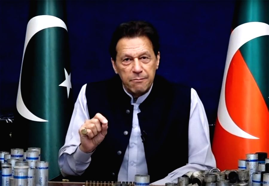 Former prime minister of Pakistan Imran Khan virtually addresses people ...