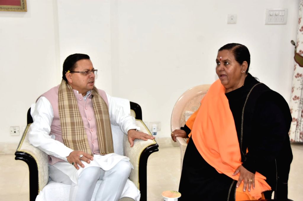 Free Photo : Former Union Minister Uma Bharti met CM Dhami at Chief ...
