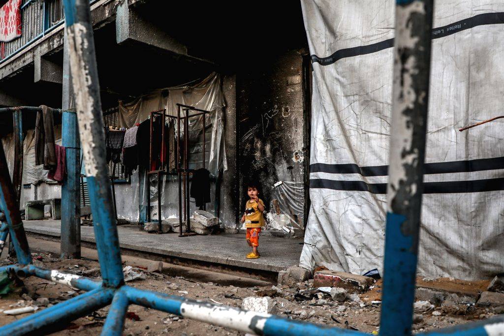 Gaza City: Displaced Children Seen in Daily Life