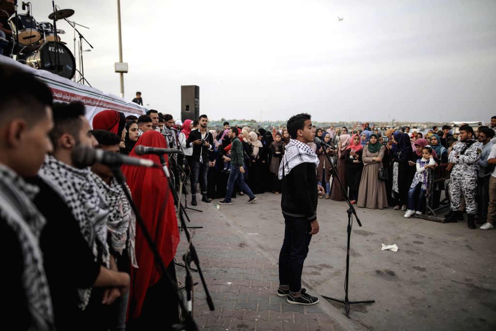 MIDEAST-GAZA-MUSIC BAND-PERFORMANCE