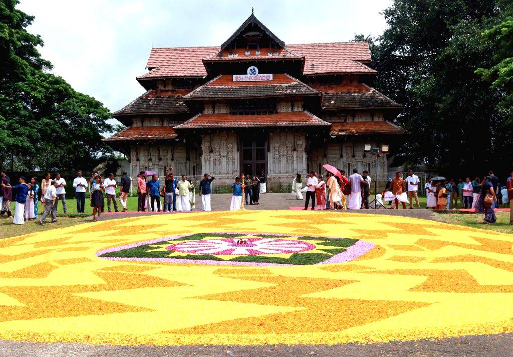 Giant Flower Carpet Marks Atham Celebrations