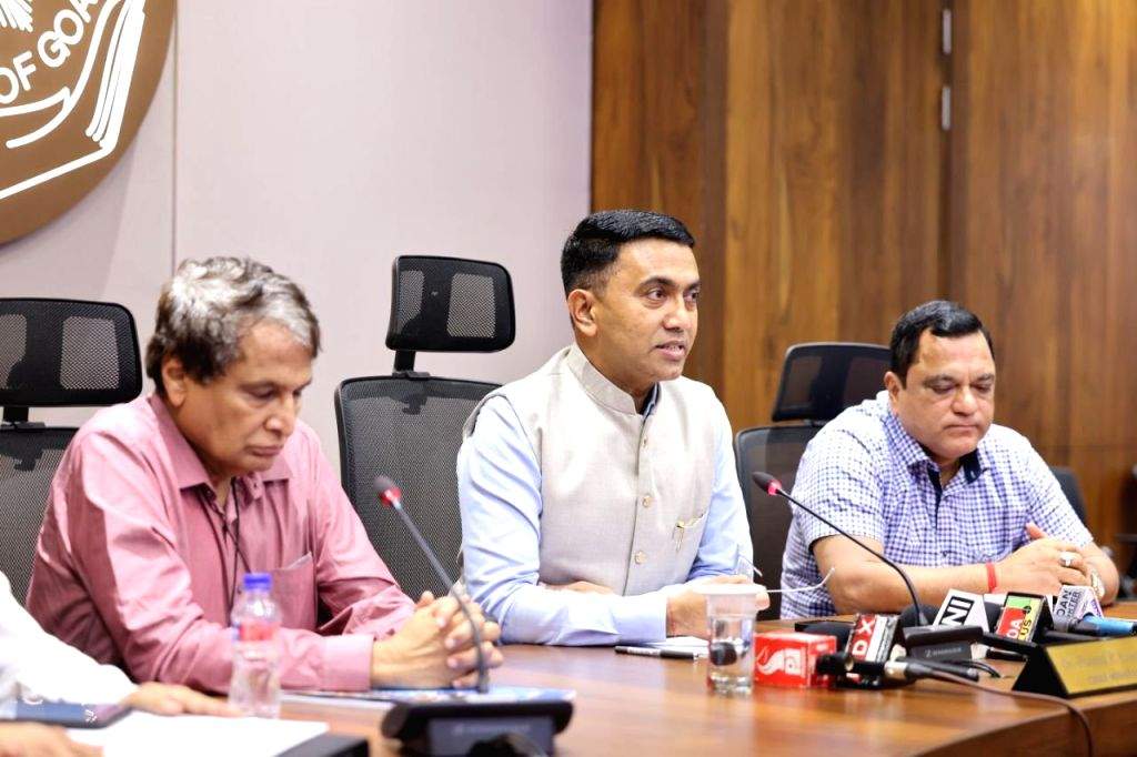 Goa Chief Minister Pramod Sawant witness the signing of the MoU between ...