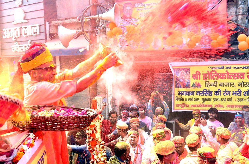 UP CM Yogi Adityanath attends Holi celebrations