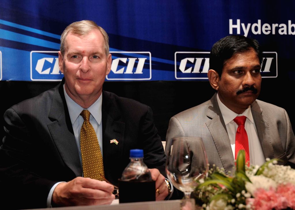 Greg Ballard addressing the CII Interactive Session in Hyderabad